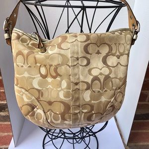 Coach | Bags | Coach Signature Boho Shoulder Leather Beige Bag | Poshmark